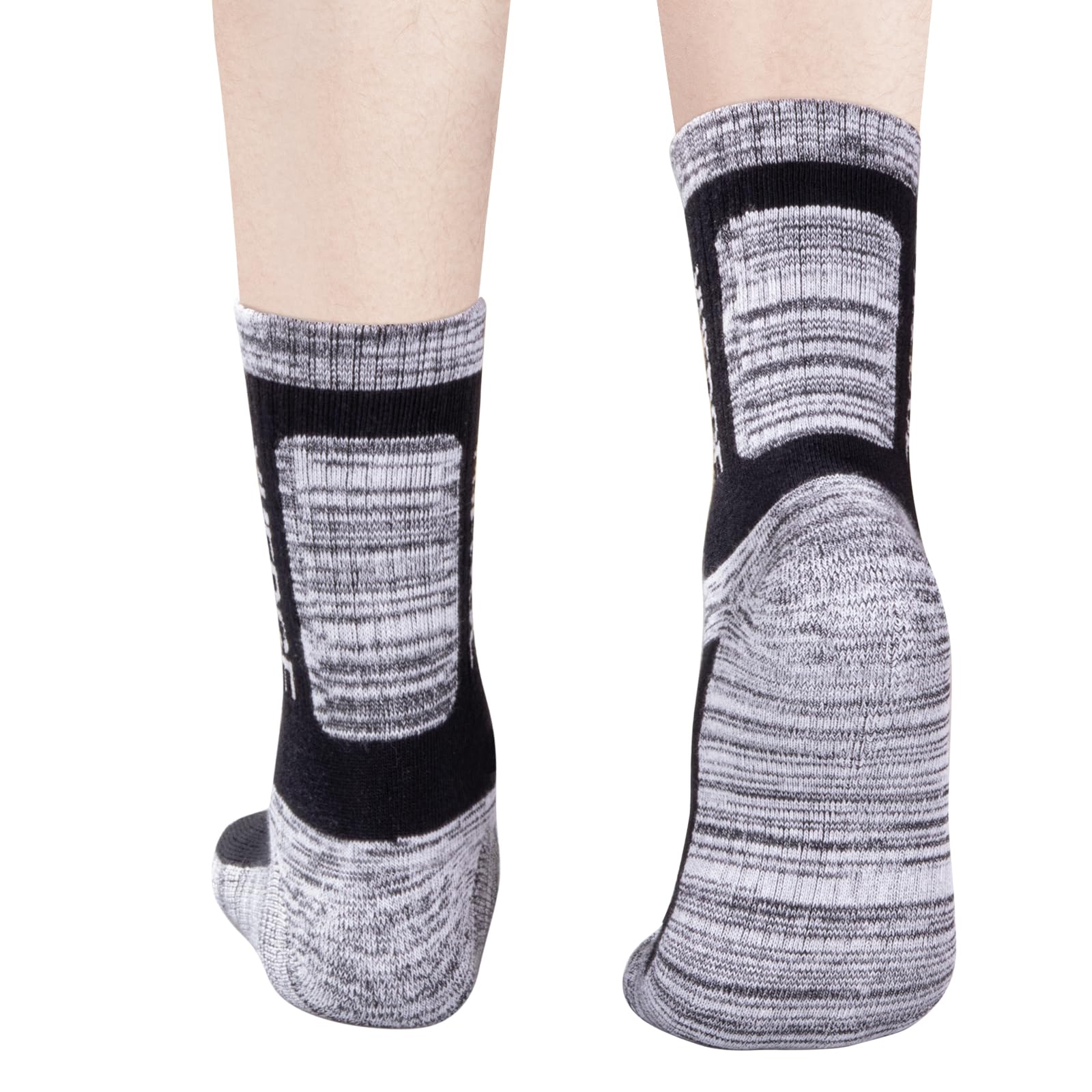 YUEDGE Mens Performance Moisture Wicking Cotton Work Boot Athletic Sports Hiking Workout Cushioned Crew Socks For Men Size 9-11, 5 Pairs