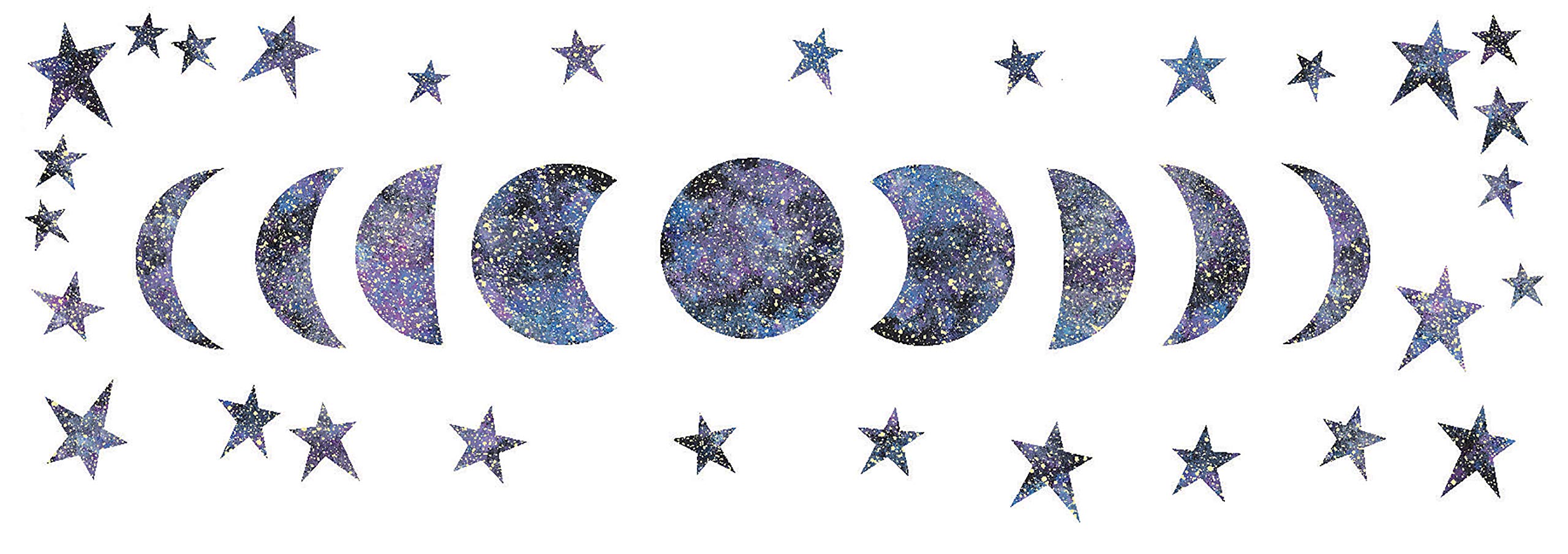 WallPops WPK3017 Reach for The Moon Glow in The Dark Art Kit Wall Decal, Purple
