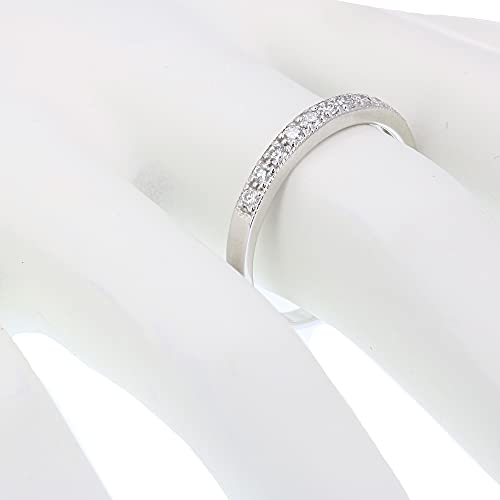 VIR JEWELS 1/5 carat (ctw) Diamond Wedding Anniversary Band for Women, Half Eternity Round Diamond Engagement Ring 14K White Gold Prong Set with Milgrain 0.20 cttw, Size 9