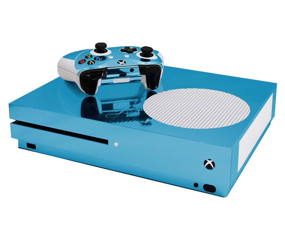 Sky Chrome Mirror - Vinyl Decal Mod Skin Kit by System Skins - Compatible with Microsoft Xbox One Slim (XB1 Slim)