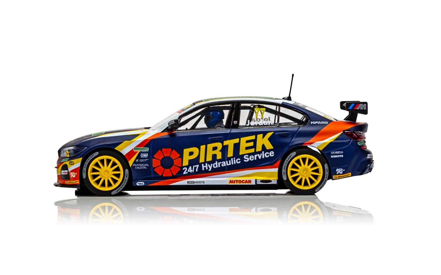 Scalextric BMW 330I M-Sport BTCC Pirtek 1:32 Slot Race Car C4194, Blue & Yellow