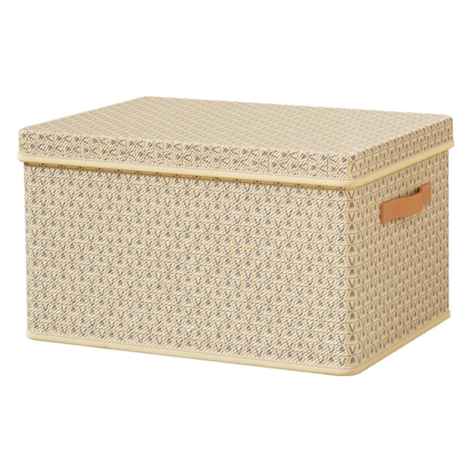 SOOTOP Clothes Quilt Storage Box Thickened PP Board Folding Storage Box with Lid Trouser Storage Magical Appliance Household and Dormitory Storage Collapsible Packing Cubes (Yellow, C)