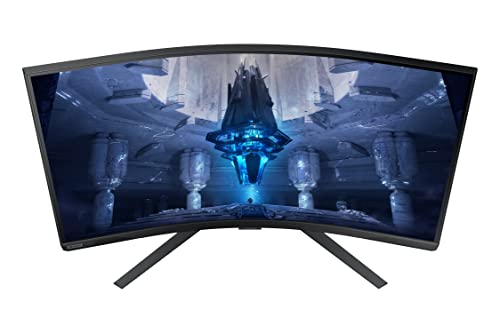 SAMSUNG 32" Odyssey Neo G7 4K UHD 165Hz 1ms G-Sync 1000R Curved Gaming Monitor, Quantum HDR2000, AMD FreeSync Premium Pro, Ultrawide Game View, DisplayPort, HDMI, Height Adjustable Stand, Black, 2022