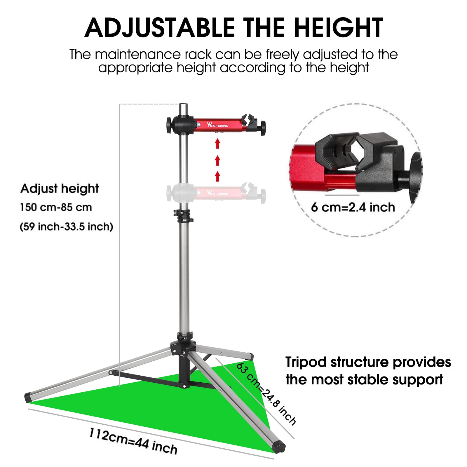 West Biking Bike Repair Stand(Max 85 Lbs) - Adjustable Foldable Bike Workstand With Quick Release + Wireless Bike Computer - 5 Language Bicycle Odometer & Speedometer Rainproof Weekly & Automatic