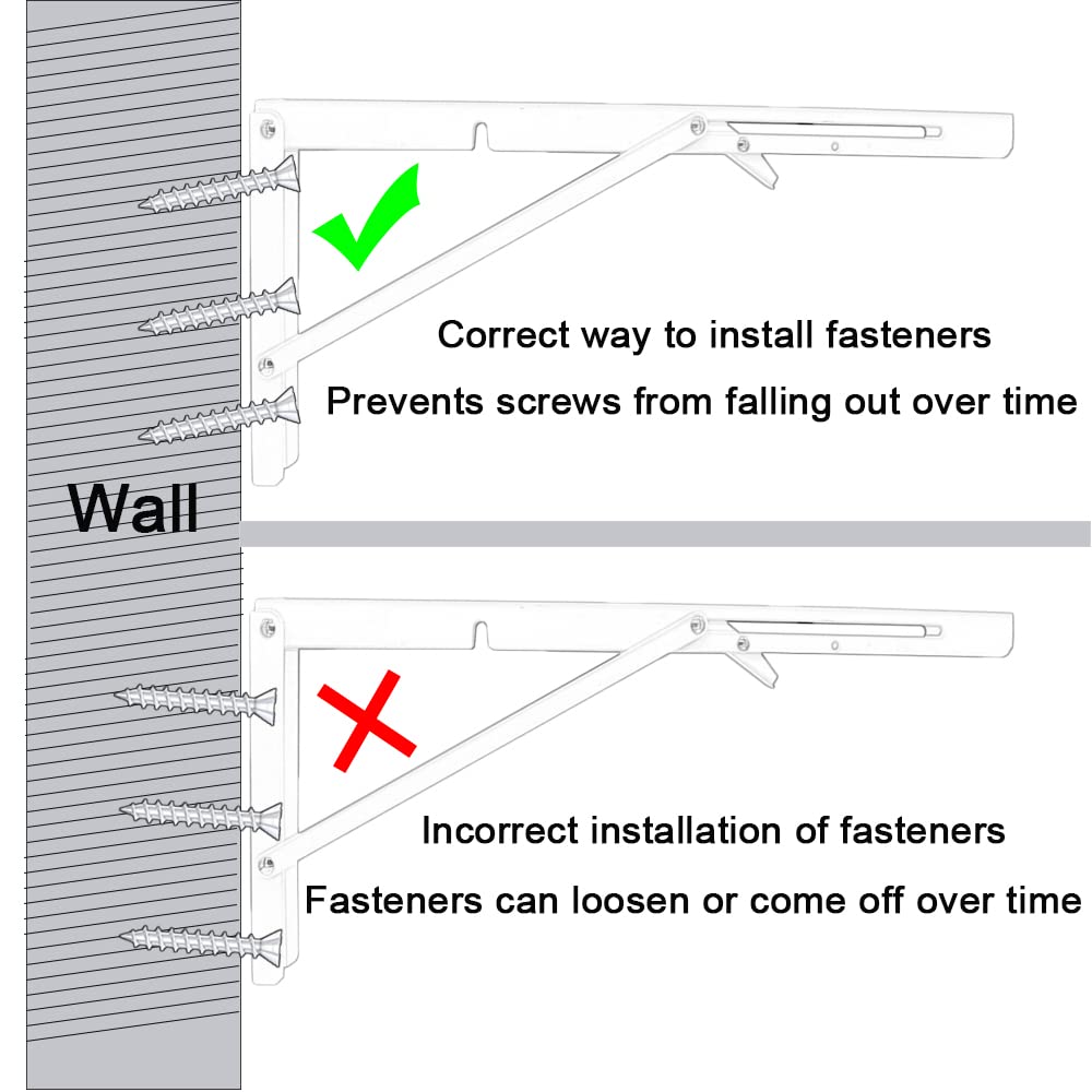 Shelf Brackets Heavy Duty Wall Mounted DIY Floating Shelf Bracket for Table Work Bench, Space Saving Max Load 300 lb, 12