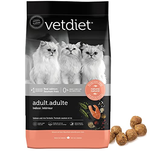 Vetdiet Indoor Cat Food, Salmon and Rice Adult Formula, 3.5 lb