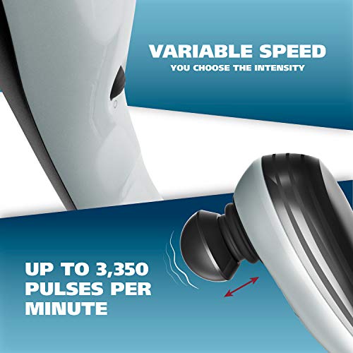 Wahl Long Handle Deluxe Deep Tissue Percussion Therapeutic Handheld Massager - Variable Intensity to Relieve Pain with 5 Unique Attachment Heads and Zippered Storage Case - Model 4290-2201