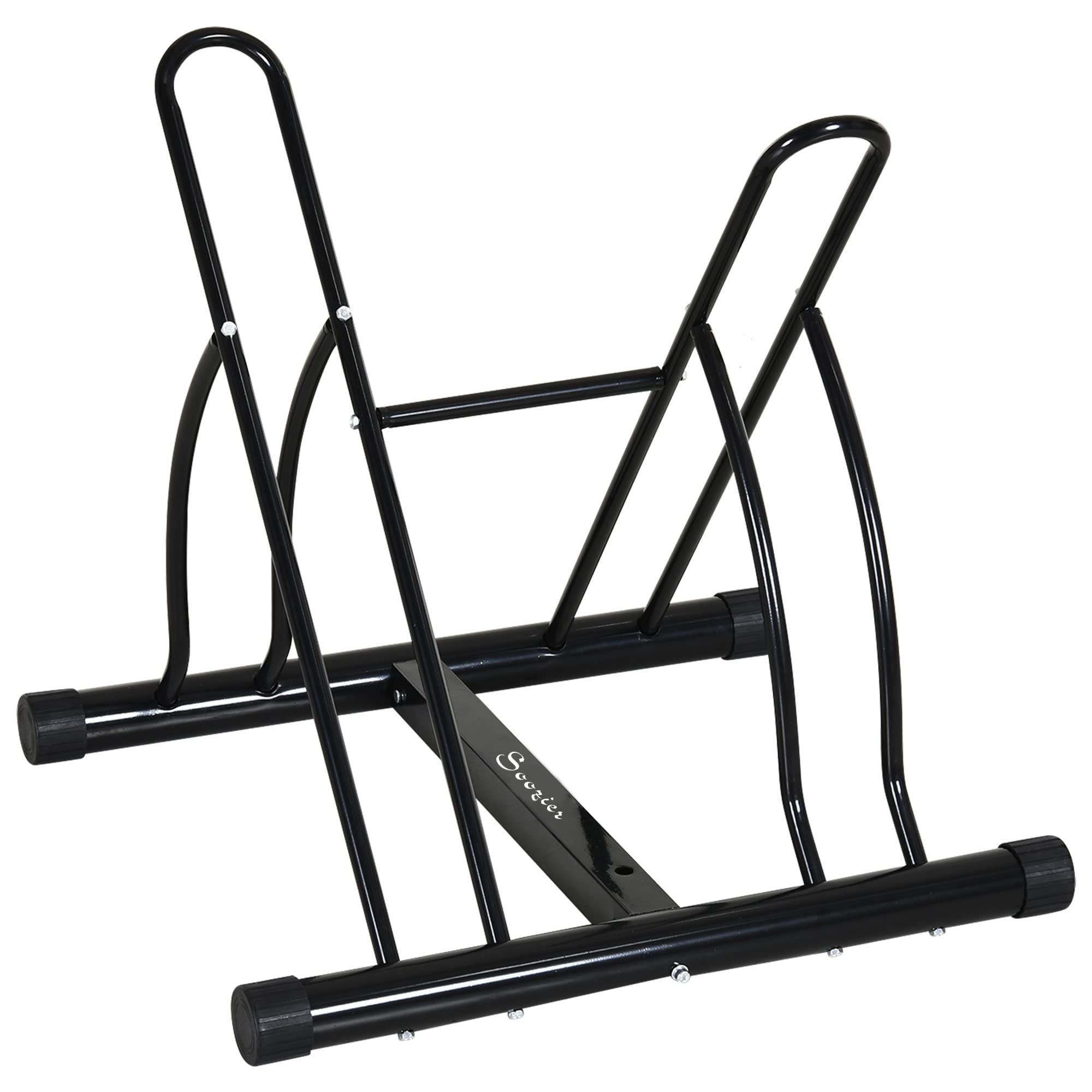 Soozier Bike Rack Floor Stand, 2 Bike Direction Adjustable Bicycle Park for Garage, Free Standing Storage