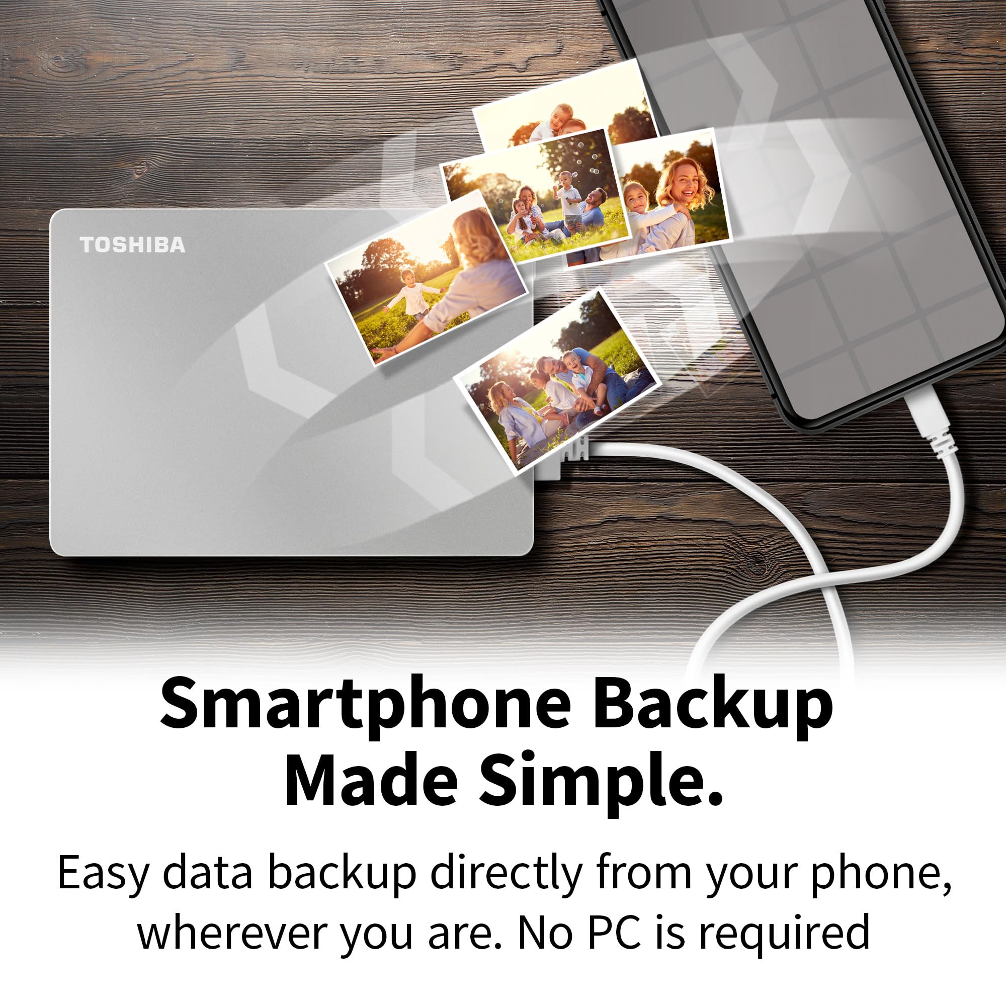 Toshiba 4TB Canvio Flex Portable External Hard Drive for Mac, Windows PC and Tablet use, Compatible with Most USB-C and USB-A Devices, Silver (HDTX140ESCAA)