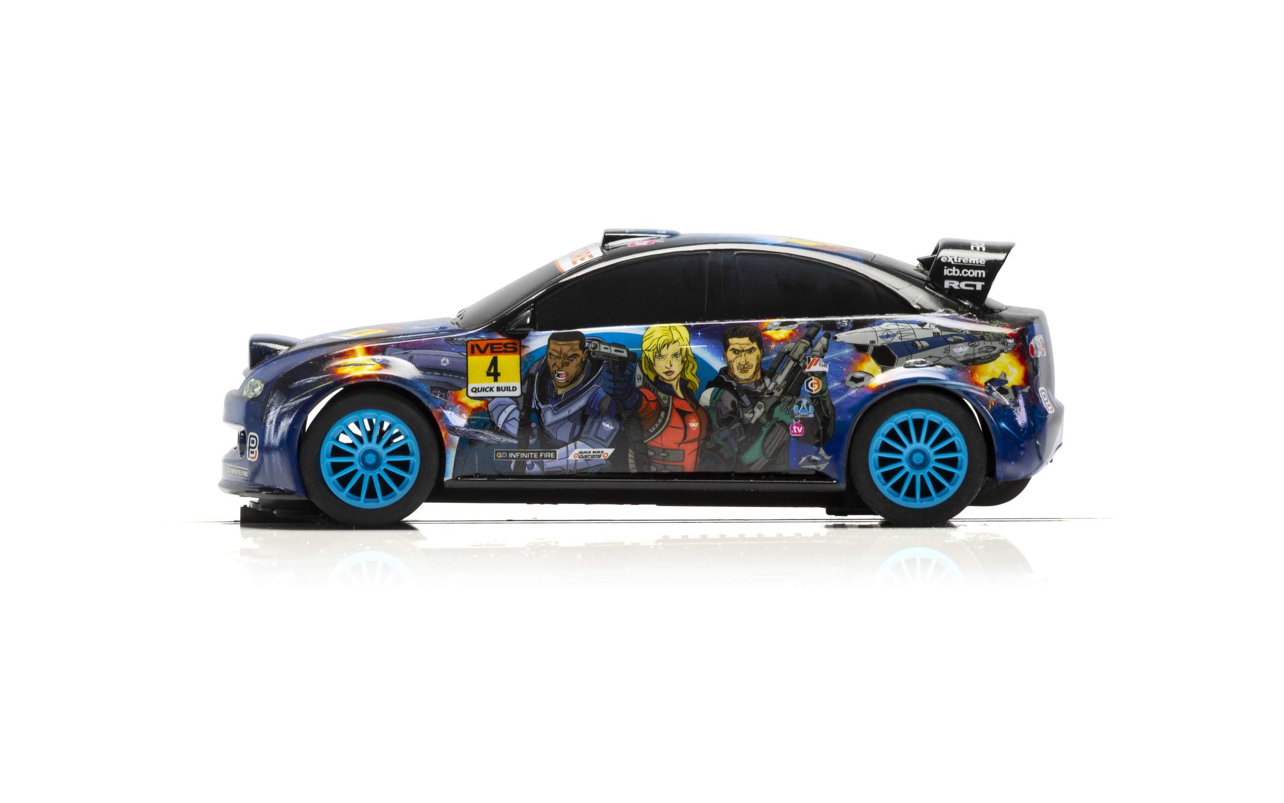 Scalextric Team Rally Space 1:32 Slot Race Car C3962 - Black & Blue