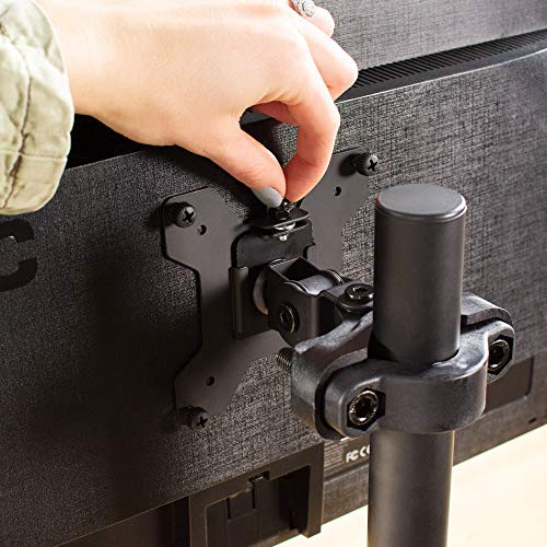 VIVO Steel Universal Bracket Pole Mount with Removable 75mm and 100mm VESA Plate, Fits up to 30 inch Screens, Black, MOUNT-POLE01