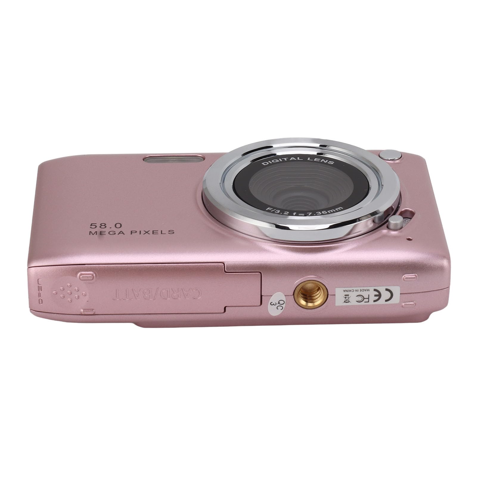 Teens Small Camera, 58MP 2.88 Inch IPS Screen 4K Digital Camera Automatic Beauty Mode 16X Zoom Slim and Lightweight for Vlogging (Pink)