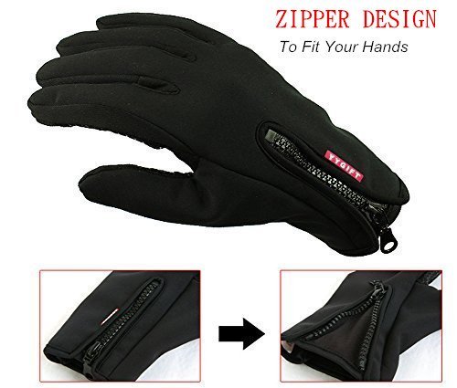 YYGIFT Touch Screen Gloves Outdoor Sports Winter Gloves Wind-Stopper for Men Women (Updated Version-Black, M)
