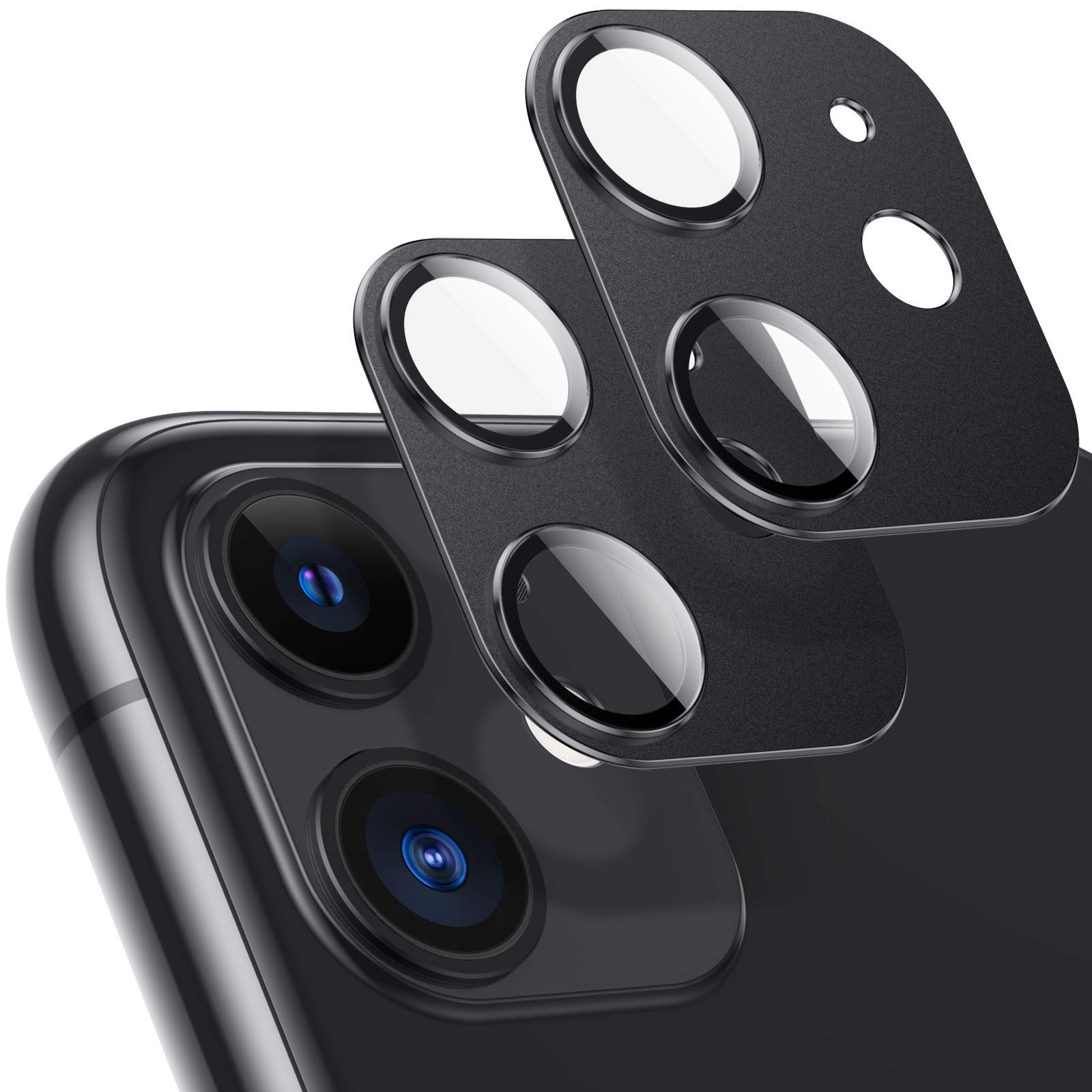 Tensea [2Pack] Compatible iPhone 11/12 mini 5G Camera Lens Protectors, Aviation Aluminum Rear Cover and Tempered Glass Film Back Camera Screen Protectors for iPhone 12mini 5.4, iPhone 11 6.1 inch
