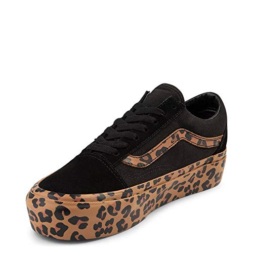 Vans Unisex Authentic Skate Shoe Sneaker (7.5 Women/6 Men, Black/Leopard 7434)