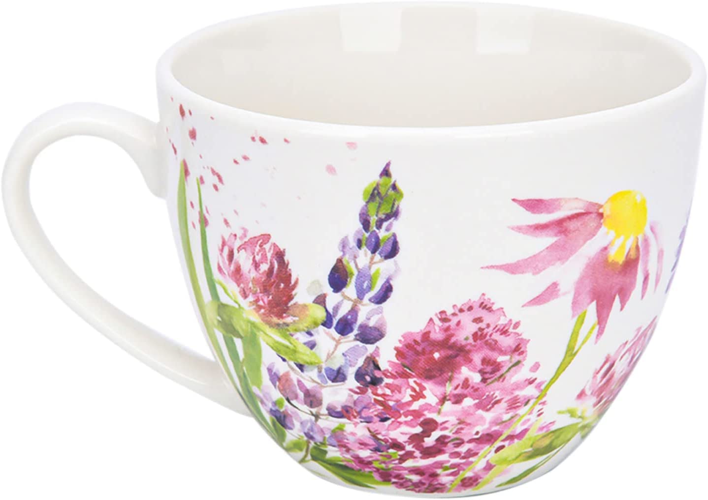 STP Porcelain J-217520 Dinnerware Set for 4, Lavender Fields, Bone China Porcelain, Dinner Plates, Bowls, Dessert Plates, Cups with Saucer, 20 pcs