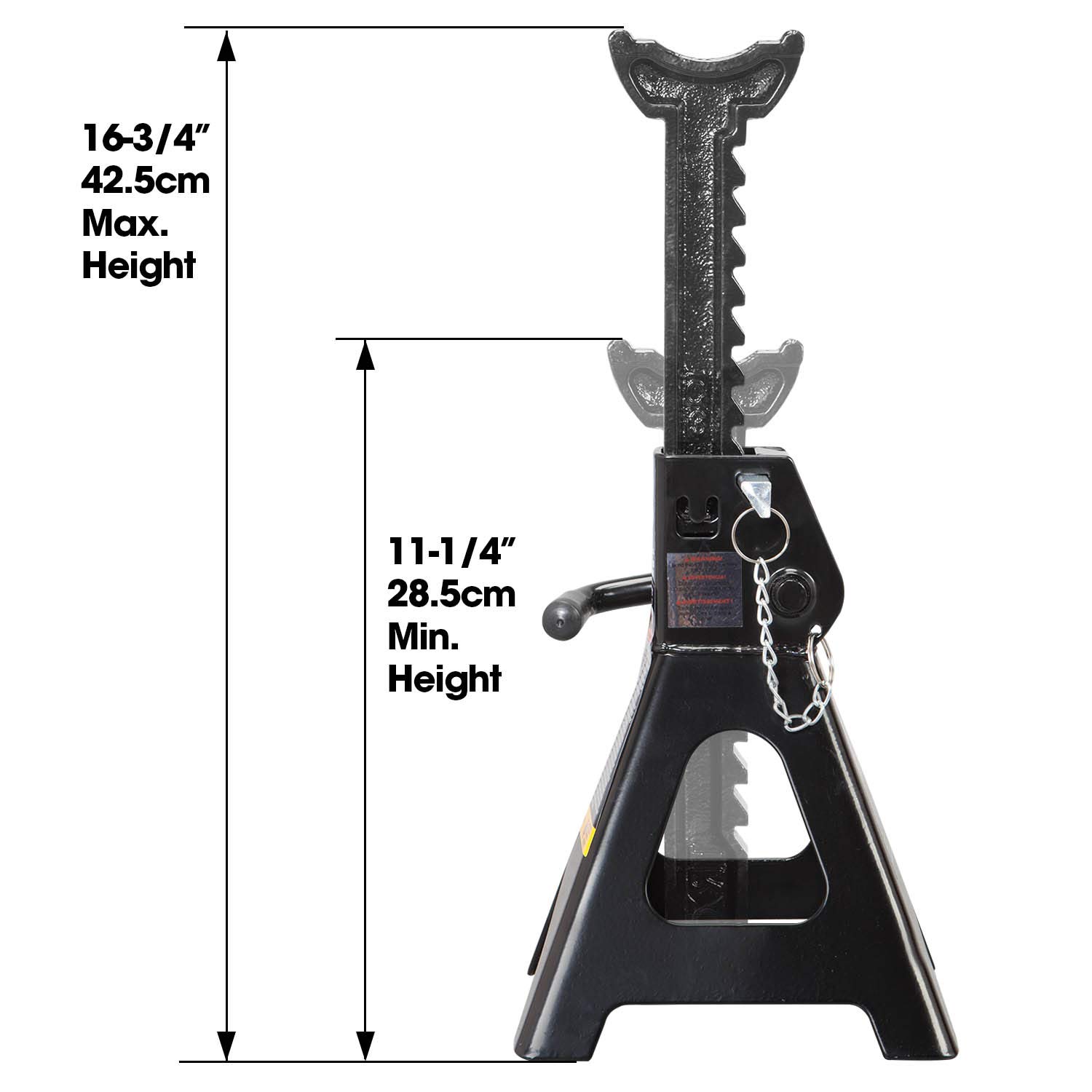 Torin 3 Ton (6,000 LBs) Capacity Double Locking Steel Jack Stands, 2 Pack, Black, AT43002AB