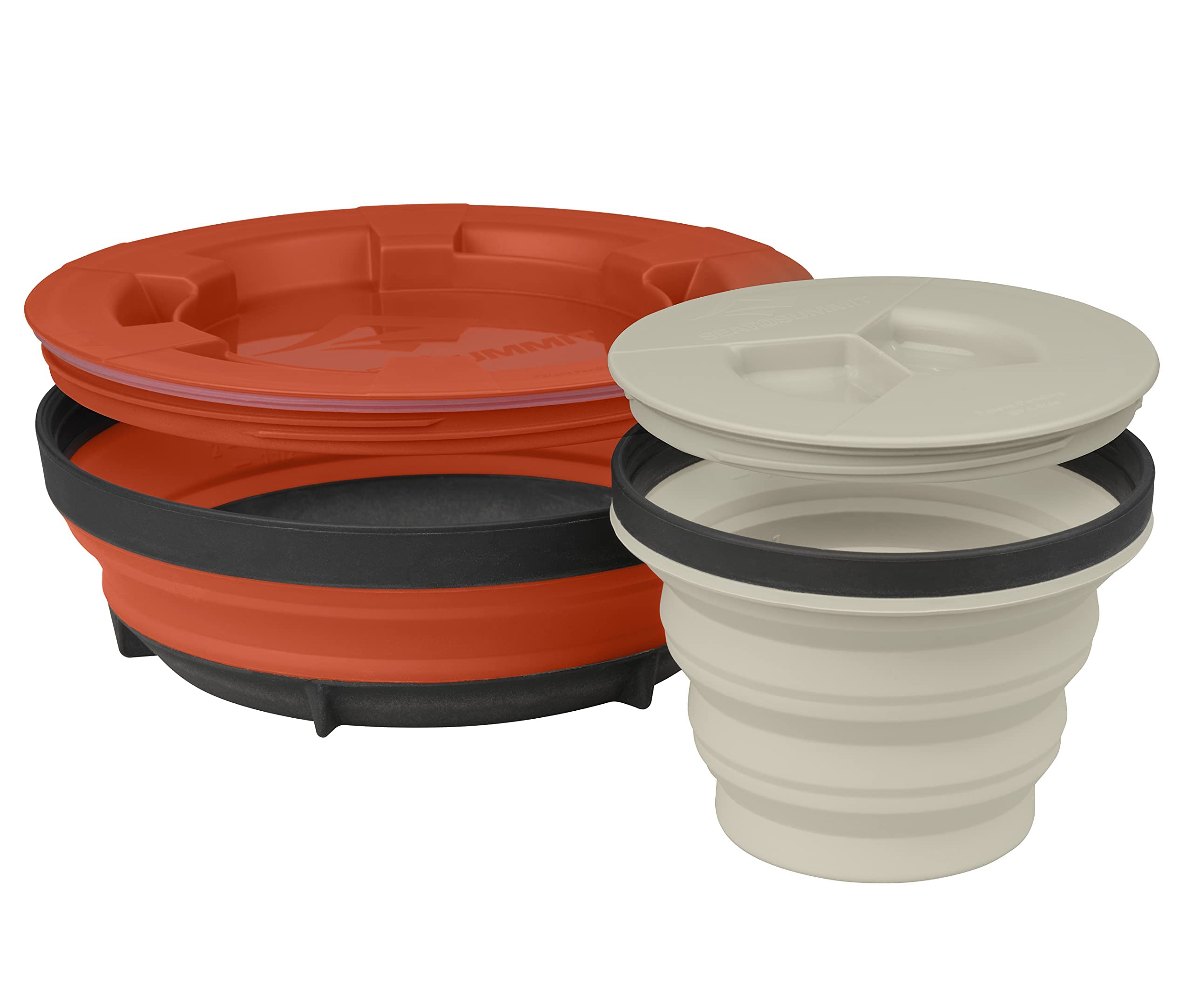 Sea to Summit X-Seal & Go Collapsible Food Storage Container, 2-Pack (M + XL), Rust
