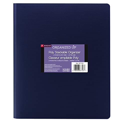 Smead Organized Up Multi Pocket Organizer, Eight Pockets, Letter Size, Dark Blue