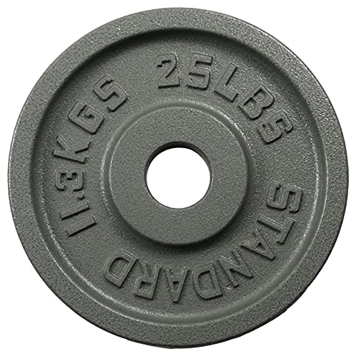 Standard Olympic 25LB Weight Plate, Bumper Plates Barbell Weights with 2-inch Hole for Strength Training Weightlifting Weight Loss Home Gym Equipment (Standard plate GN)