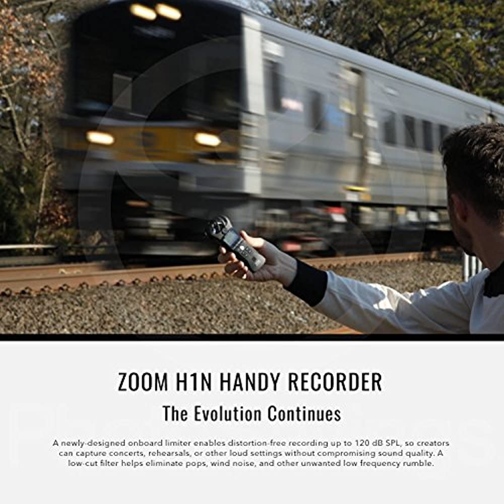 Zoom H1n Digital Handy Portable Recorder and 16GB Deluxe Accessory Bundle with Xpix Pro Lavalier Mic + Tripod + AAA Batteries + Fibertique Cloth