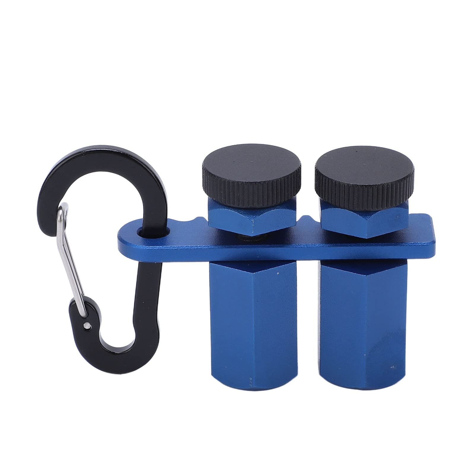 Stair Gauge, 2 Pack Aluminum Alloy Non Slip Framing Square Stop, Stair Stringer Layout Tool with Holder Carabiner for Framing Square, Carpentry Squares Stair, Rafter Gauge Clamps (Blue)