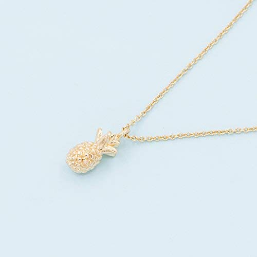Zealmer Women 16K Gold Plated Pineapple Pendant, gold pineapple, Size No Size
