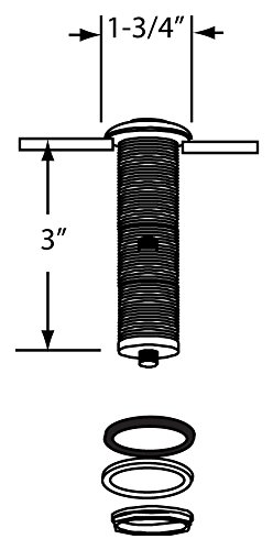 Westbrass ASB-B3-01 Sink Top Waste Disposal Replacement Air Switch Trim Only, Flush Button, Polished Brass