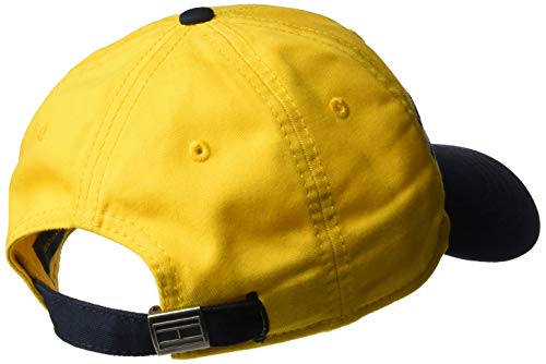 Tommy Hilfiger Men's Dad Hat Avery Baseball Cap, Golden Glow/Navy Blazer, One Size US