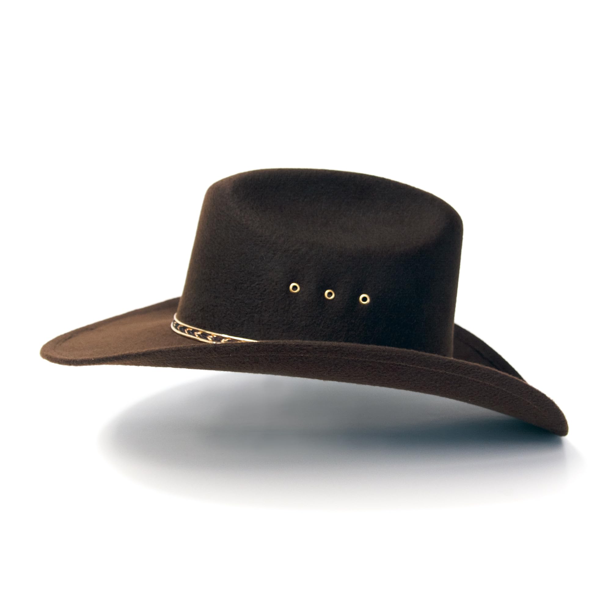 Western Express Faux Felt Finish Cowboy Hat - Cattleman Style with Gold Hat Band | Cowboy Hats for Men and Women