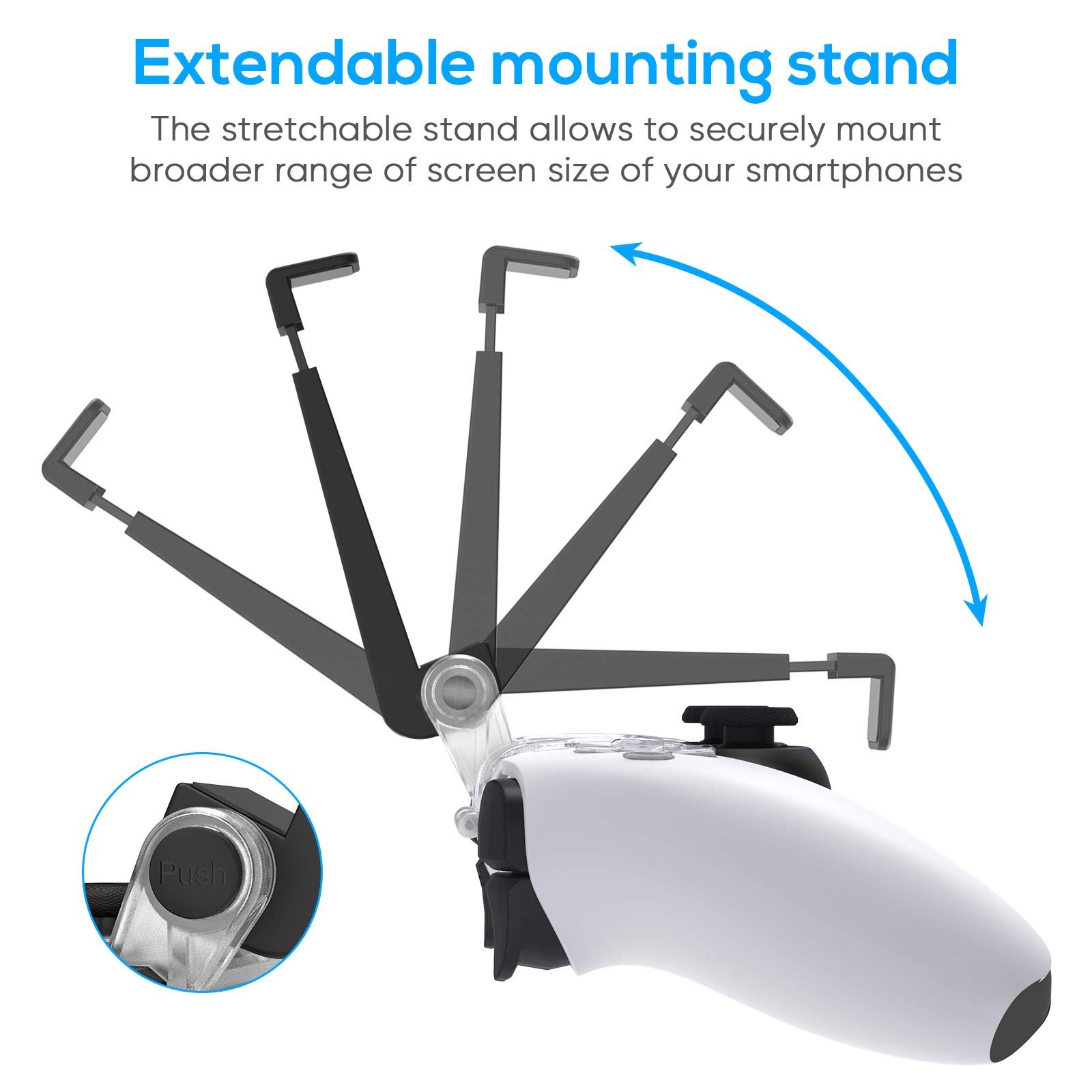 YUANHOT Controller Phone Mount for PS5, Phone Clip Clamp Bracket Holder with Adjustable Stand