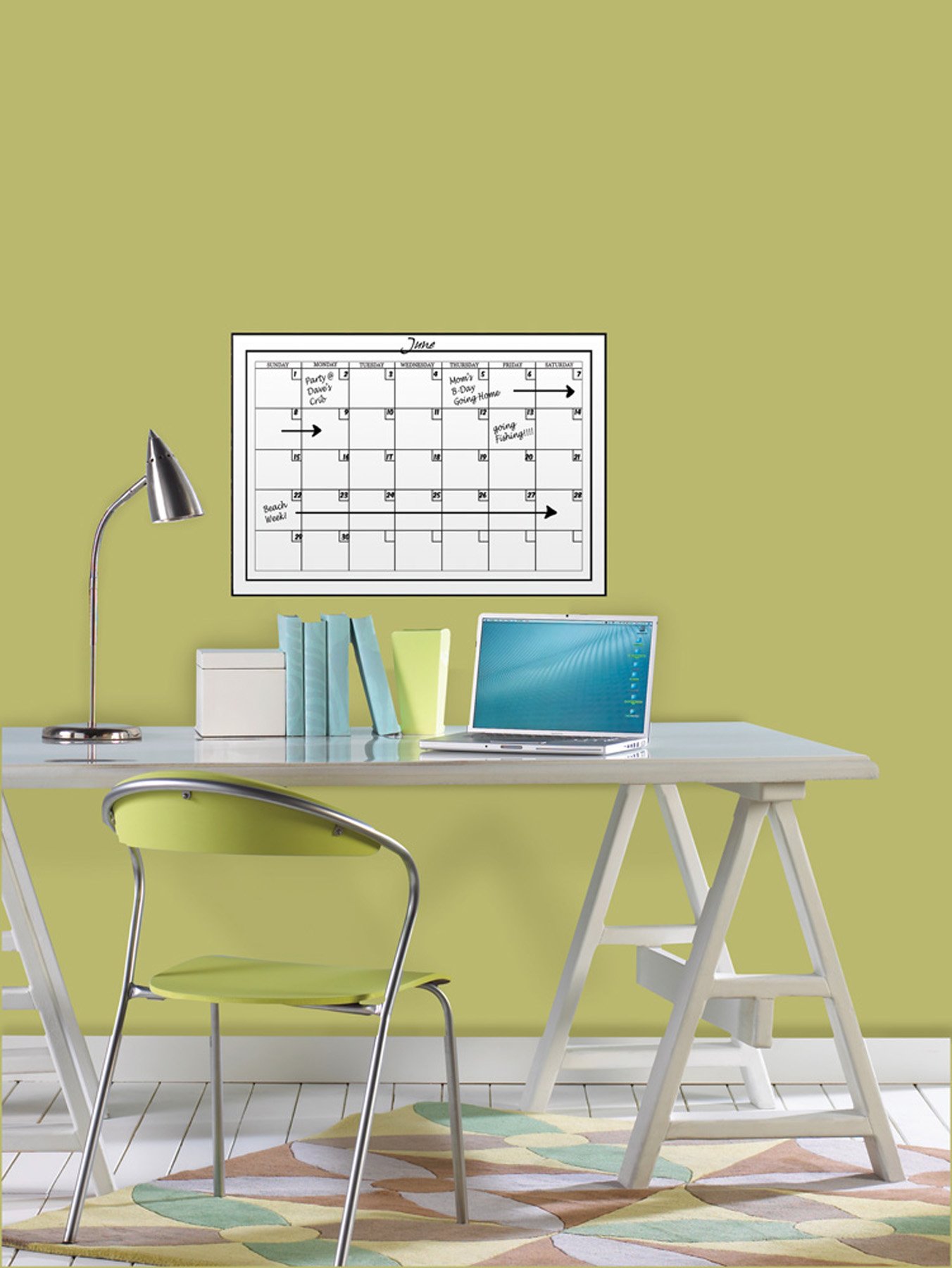 WallPops WPE94575 Medium Monthly Calendar, White & Off-White