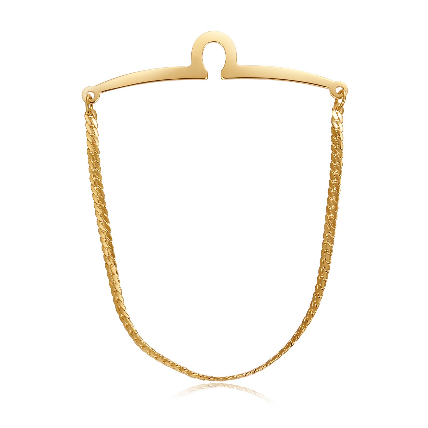 Yoursfs Gold Tie Chain for Men Gold Plated Single Loop Tie Bar/Pin/Clasp Chain Mens