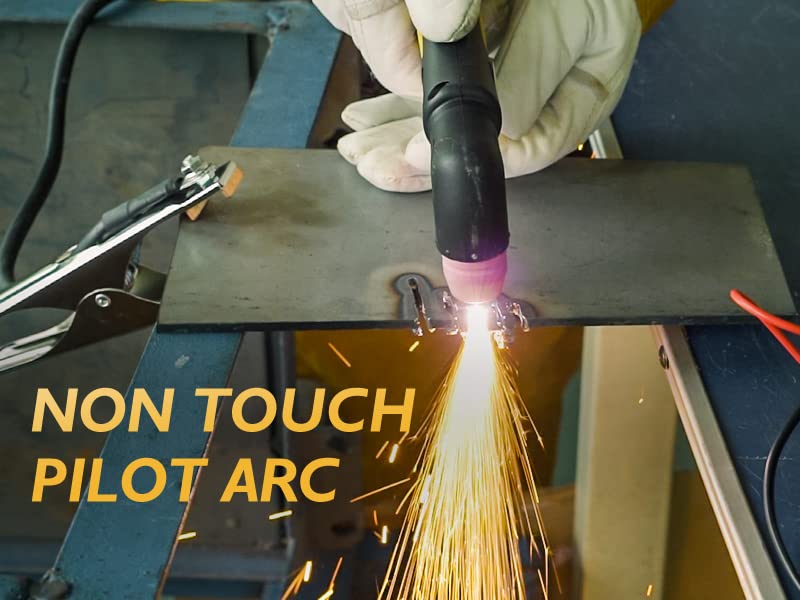 TOOLIOM 50A Non-Touch Pilot ARC Air Plasma Cutter Dual Voltage 110V/220V IGBT Inverter Metal Cutting Machine 1/2" Clean Cut