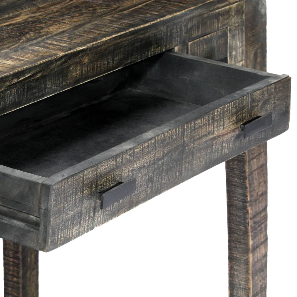 vidaXL Desk, Computer Desk with 3 Drawers, Home Office Desk, Living Room Bedroom Writing Table Workstation, Retro Style, Solid Wood Mango