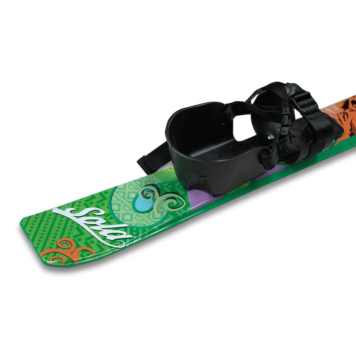 Sola Winter Sports Kid's Beginner Snow Skis and Poles with Bindings Age 3-4 (Tiger)
