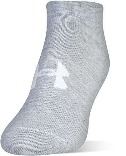 Under Armour Women's Au Essential No-show Socks (Pack 6), Grey, Medium