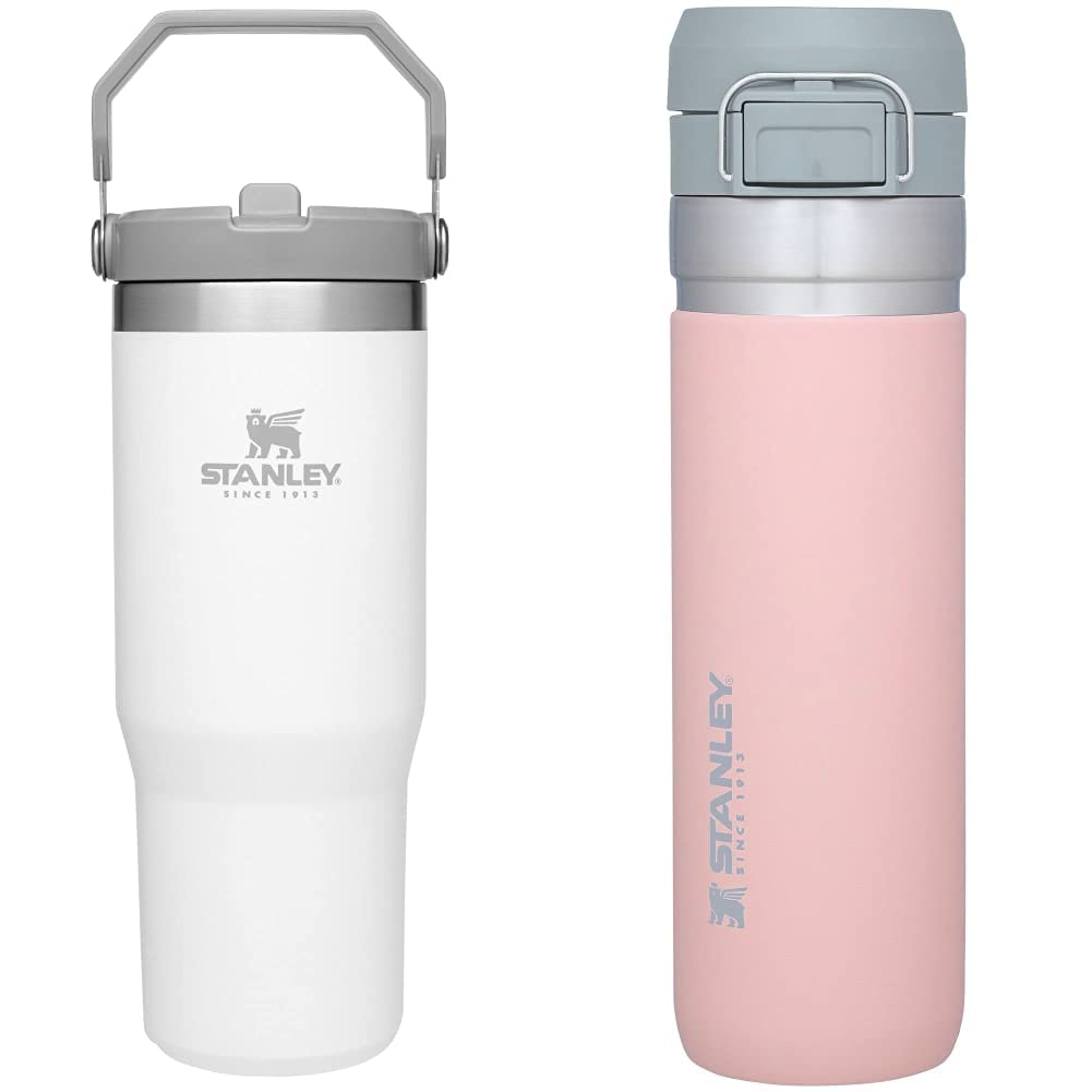 Stanley IceFlow Stainless Steel Tumbler & GO The Quick Flip GO Bottle 24OZ Blush