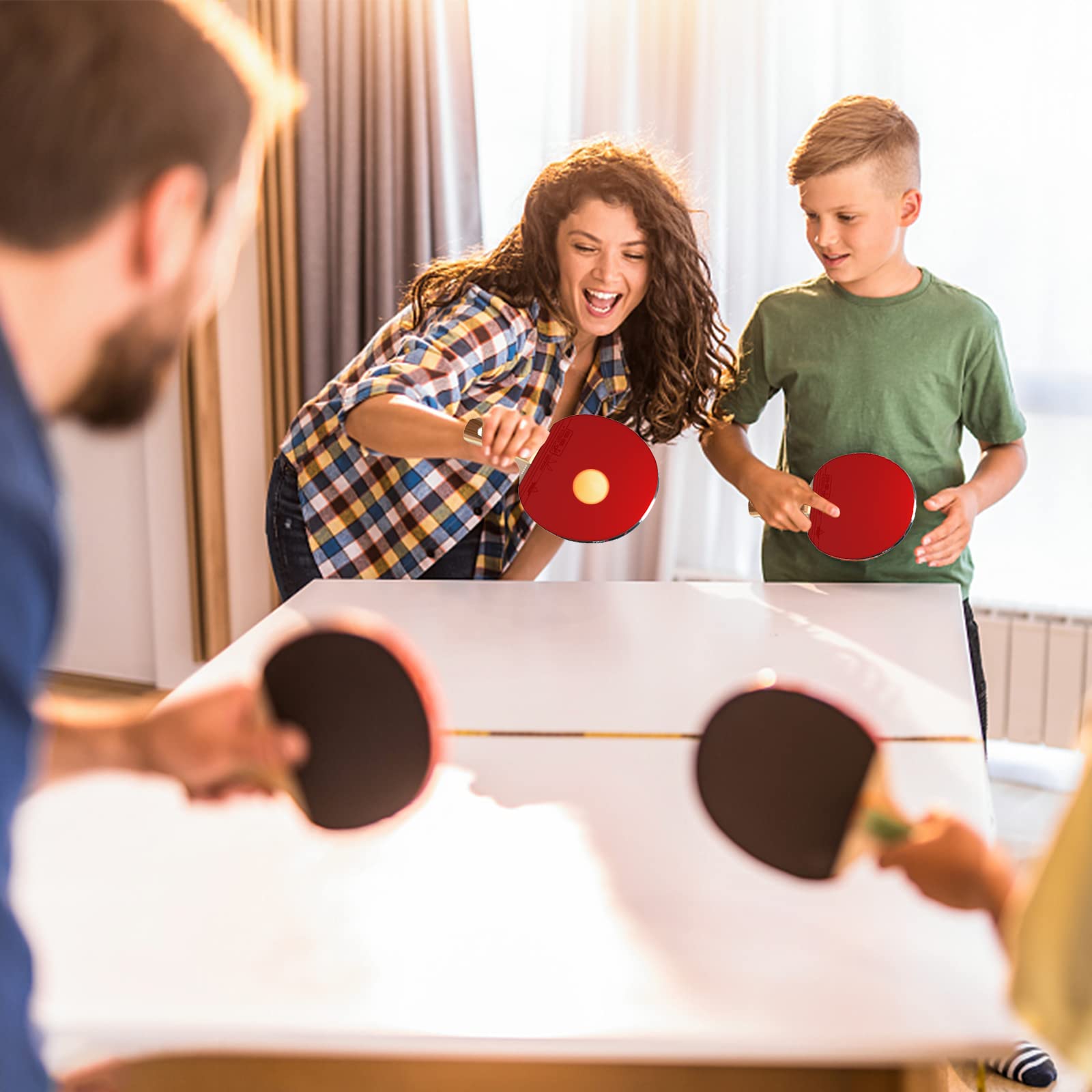 Sportout Ping Pong Paddles Set - Ping Pong Paddles and Balls, Retractable Ping Pong Net with Posts and Storage Case - Table Tennis Paddles, Table Tennis Rackets