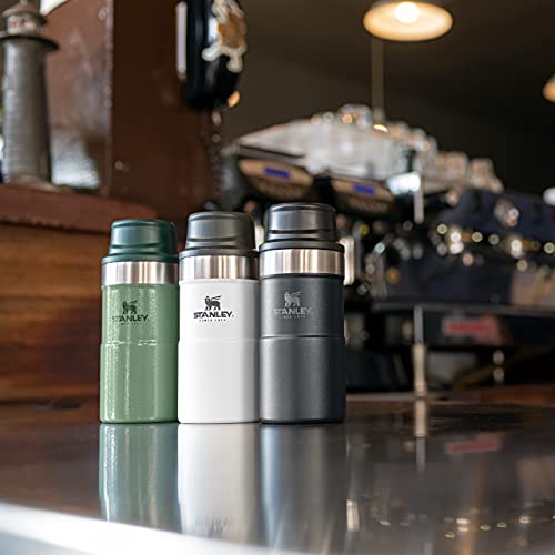 STANLEY Trigger Action Travel Mug 0.35L - Keeps Hot For 5 Hours - BPA-Free - Thermal Mug For Hot Drinks - Leakproof Reusable Coffee Cup - Dishwasher Safe - Matte Black