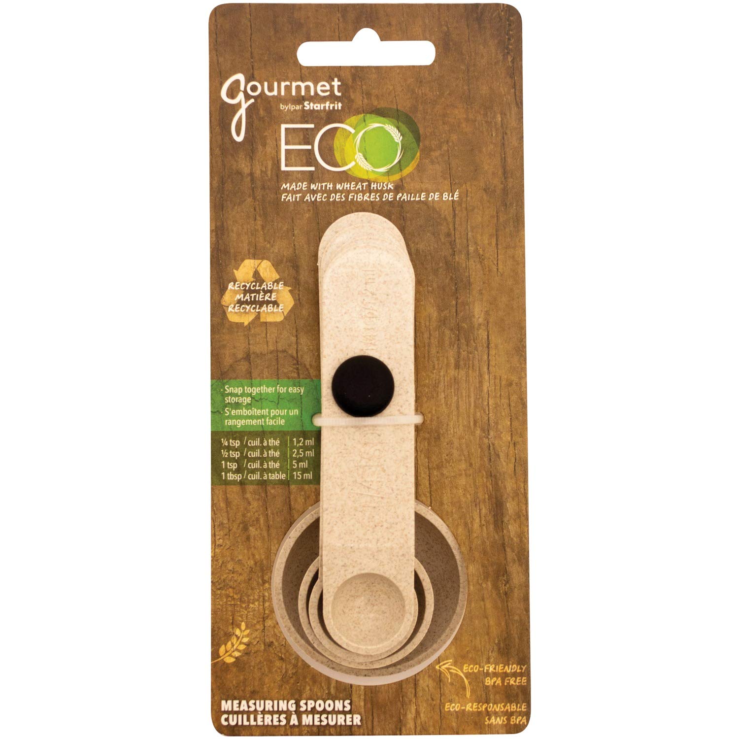 Starfrit Gourmet ECO Measuring Spoon Set, Standard, Tan