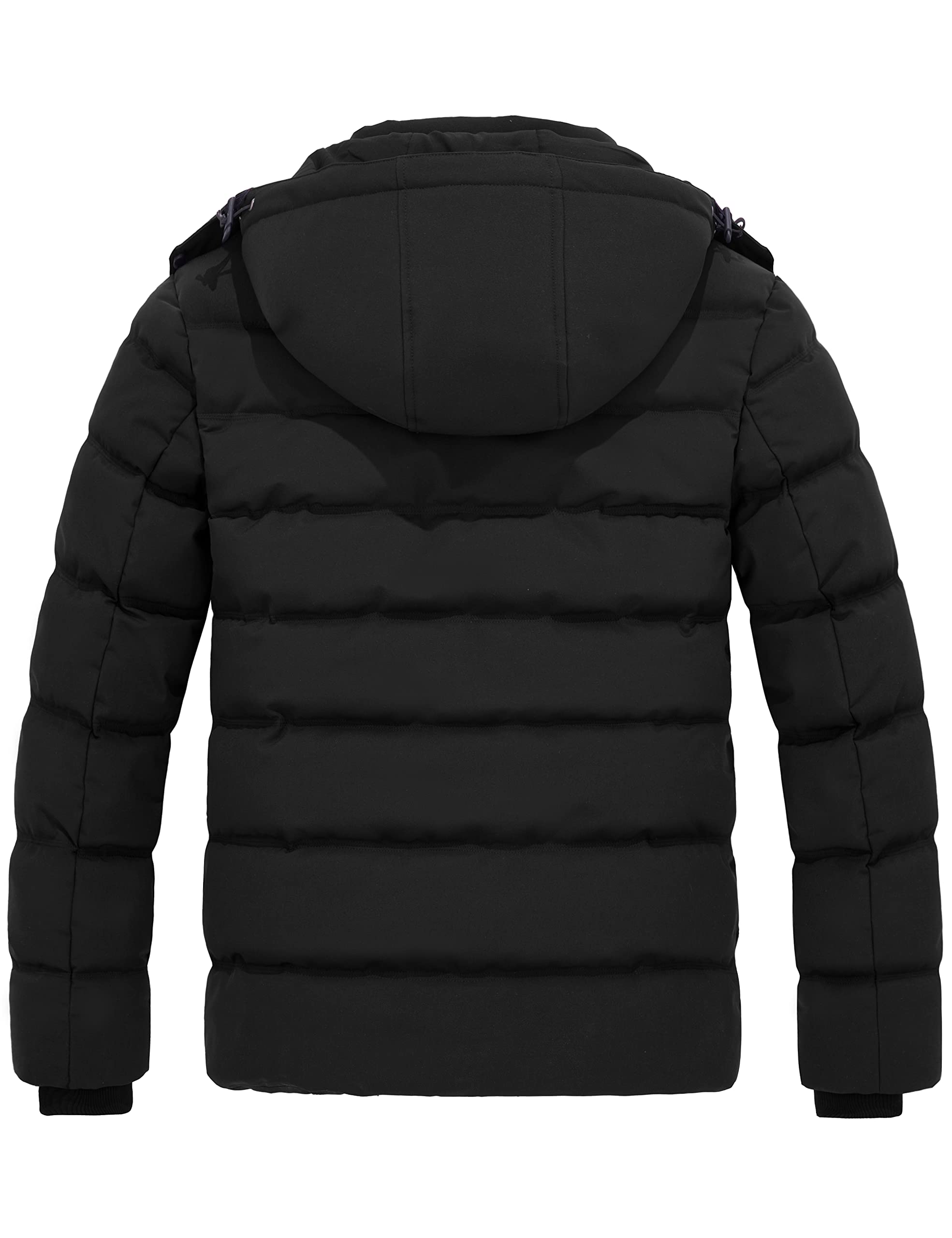 wantdo Men's Padded Winter Coat Bubble Coat Windproof Puffer Jacket (Black, 2X-Large)