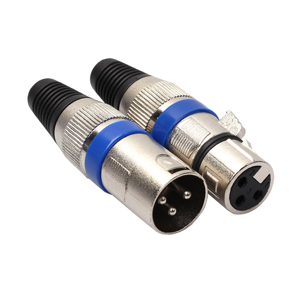 VizGiz 4 Pack XLR Plugs Male and Female Microphone Plug Cable Adapter 3Pin MIC Jack Connector Audio DMX Mixer Equipment Socket Repair Replacement