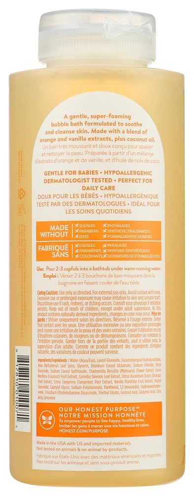 The Honest Company Bubble Bath, Sweet Orange Vanilla, 12 Ounce (3 Bottles)