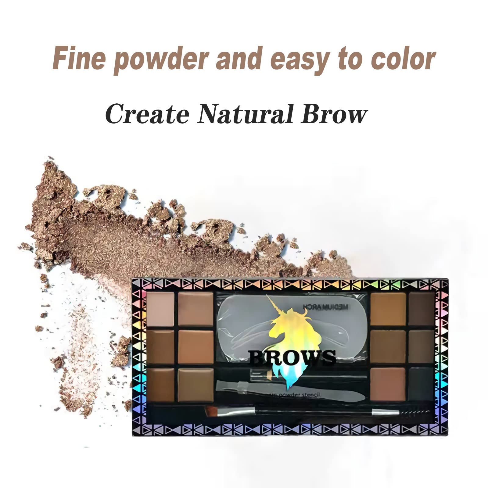 SUMEITANG 12 Color Eyebrow Kit, 6 Color Eyebrow Powder + 6 Color Brow Pomade Professional Brow Makeup Palette With Eyebrow Pencil, Brow Stencil, Brush and Tweezers Set, Create You Perfect Brow Styling