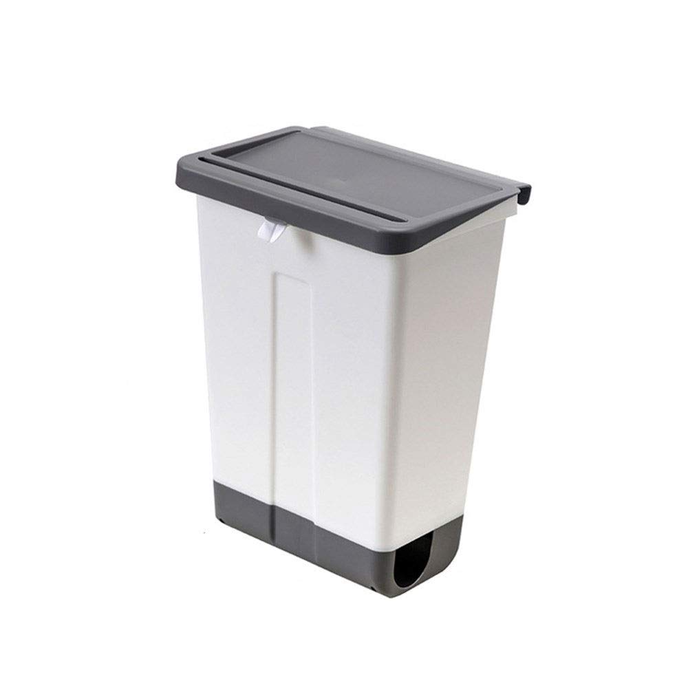 TURHAN Trashcan, Kitchen Trash Can Plastic Wall Mounted Trash Bin Waste Recycle Compost Bin Garbage Bag Holder Waste Container Bathroom Dustbin