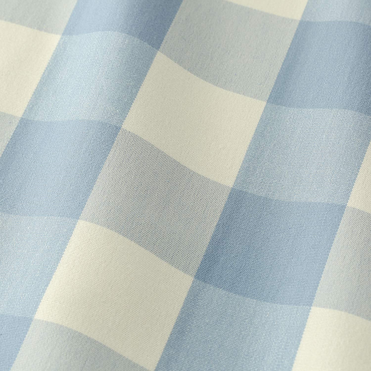 VOGOL Buffalo Check Valance for Windows, Blue and White Kitchen Garden Farmhouse Valance 18 Inch Long Rod Pocket Valance for Small Windows, One Panel