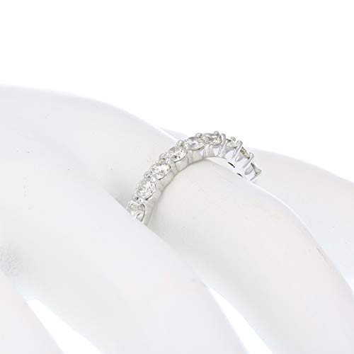 VIR JEWELS 3/4 carat (ctw) Diamond Wedding Anniversary Band for Women, Round Diamond Engagement Ring 14K White Gold 9 Stones Prong Set 0.75 cttw, Size 7