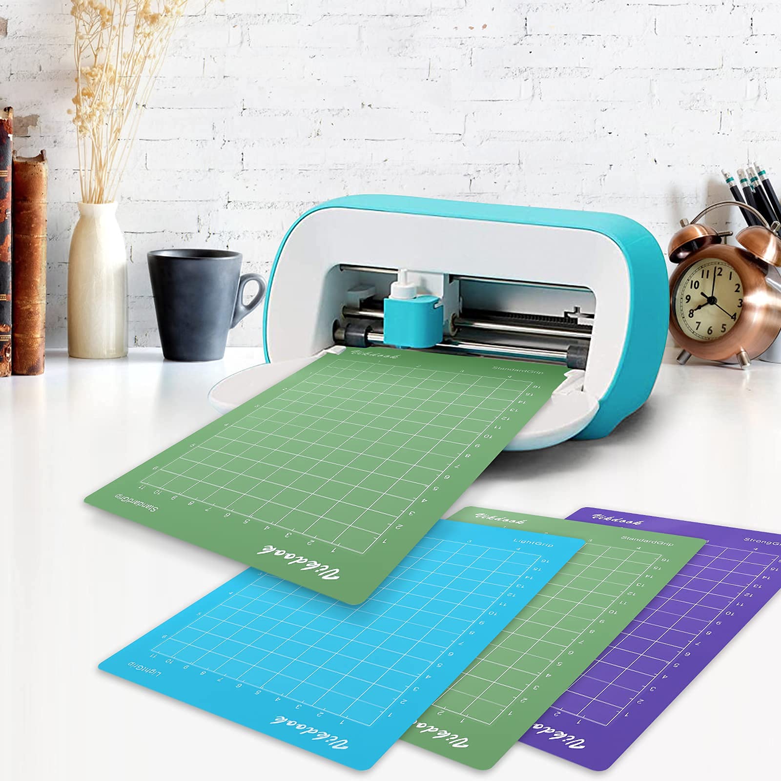VIKDOOK Cutting Mat for Cricut Joy 4.5βX6.5β Variety Grip Sticky Cutting Mat Pack Blue Light Grip Green Standard Grip Purple Strong Grip 3 Mats Pack