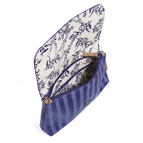 Vera Bradley Women's Straw Wristlet With RFID Protection, Regatta Turtle Blue, One Size